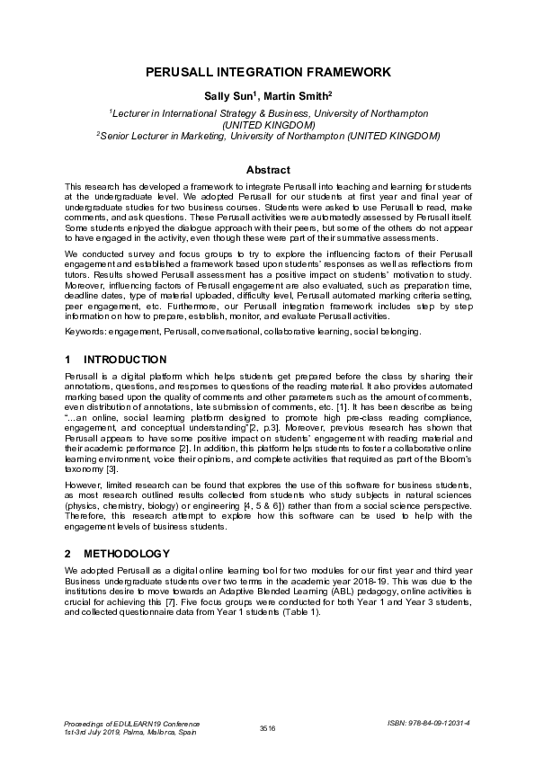 (PDF) Perusall Integration Framework