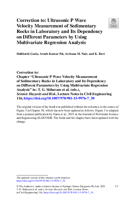 (PDF) Correction to: Ultrasonic P Wave Velocity Measurement of Sedimentary Rocks in Laboratory ...