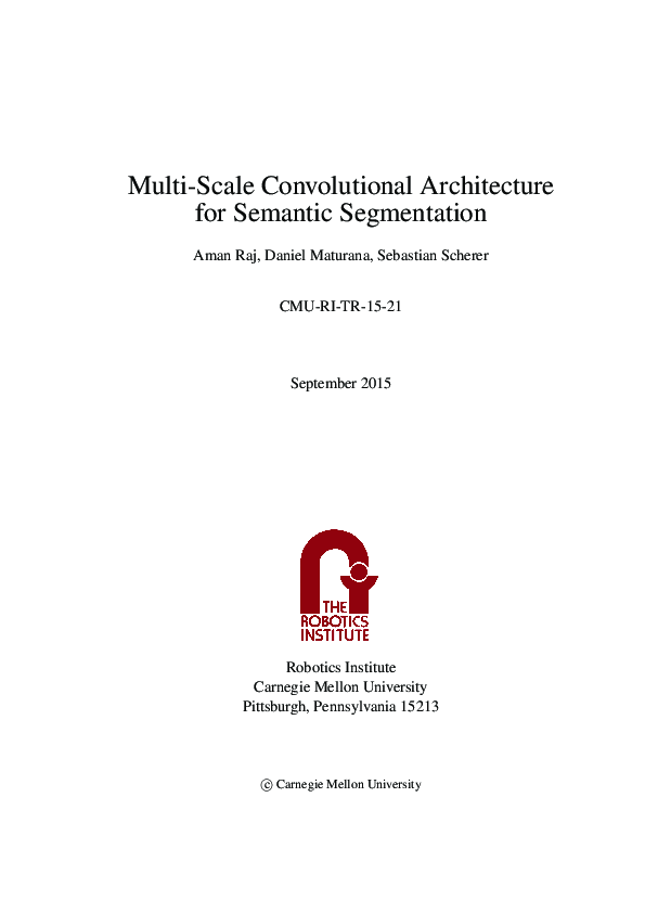 Pdf Multi Scale Convolutional Architecture For Semantic Segmentation