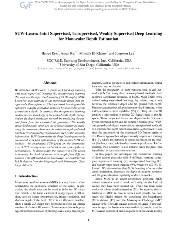 Pdf Suw Learn Joint Supervised Unsupervised Weakly Supervised Deep