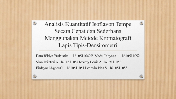 (PPT) Analisis Kuantitatif Isoflavon Tempe Secara Cepat dan Sederhana ...