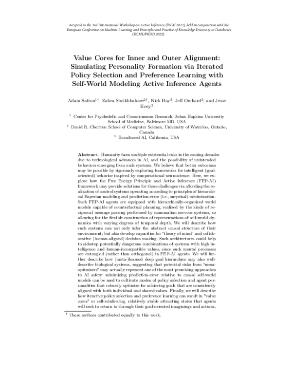 (PDF) Value Cores for Inner and Outer Alignment: Simulating Personality Formation via Iterated ...
