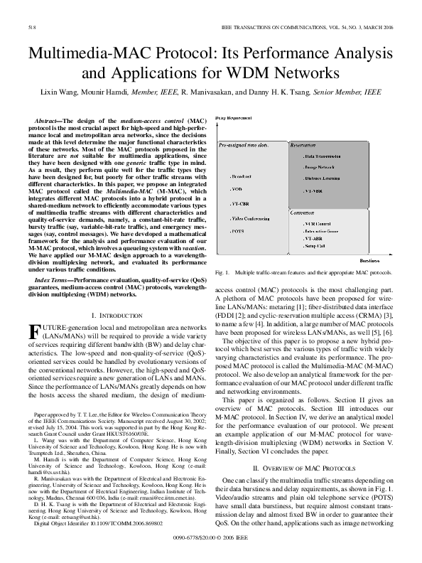 Pdf Multimedia Mac Protocol Its Performance Analysis And