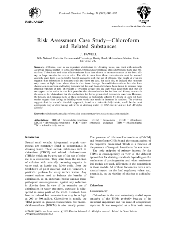 (PDF) Risk assessment case study—Chloroform and related substances