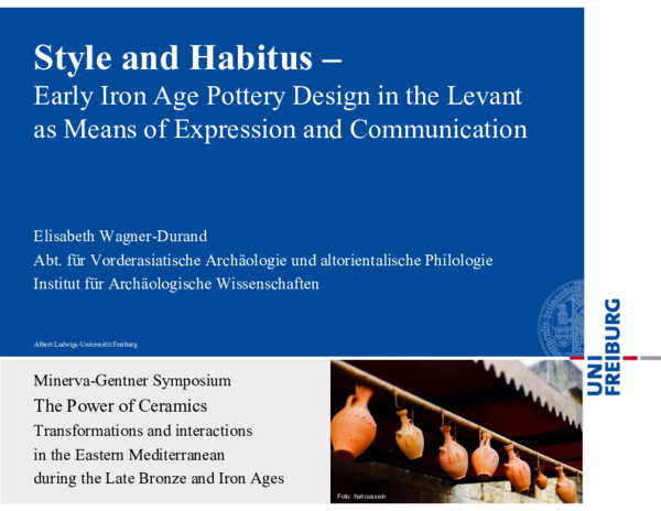(PDF) Style and Habitus – Early Iron Age Pottery Design in the Levant ...