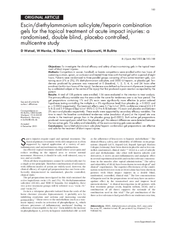 (PDF) Escin/diethylammonium salicylate/heparin combination gels for the ...