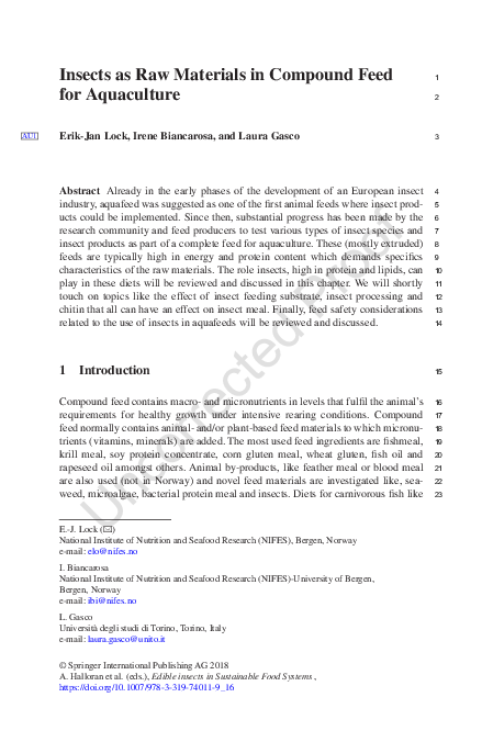 (PDF) Insects as Raw Materials in Compound Feed for Aquaculture