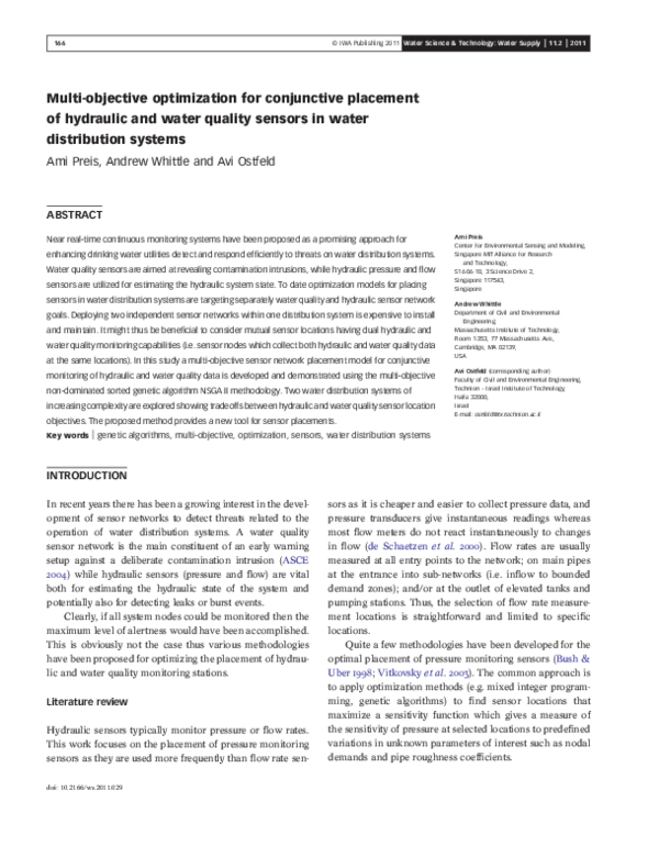 Pdf Multi Objective Optimization For Conjunctive Placement Of