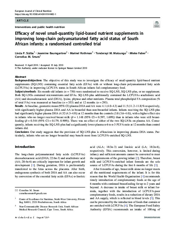 (PDF) Efficacy of novel small-quantity lipid-based nutrient supplements ...