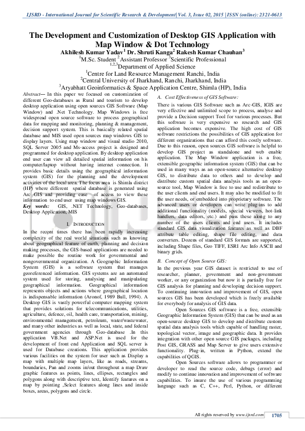 (PDF) The Development and Customization of Desktop GIS Application with Map Window & Dot Technology