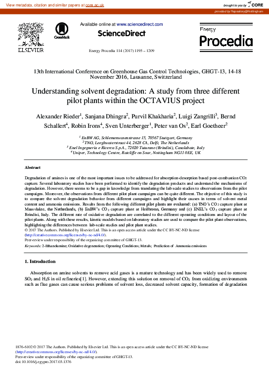 (PDF) Understanding Solvent Degradation: A Study from Three Different ...