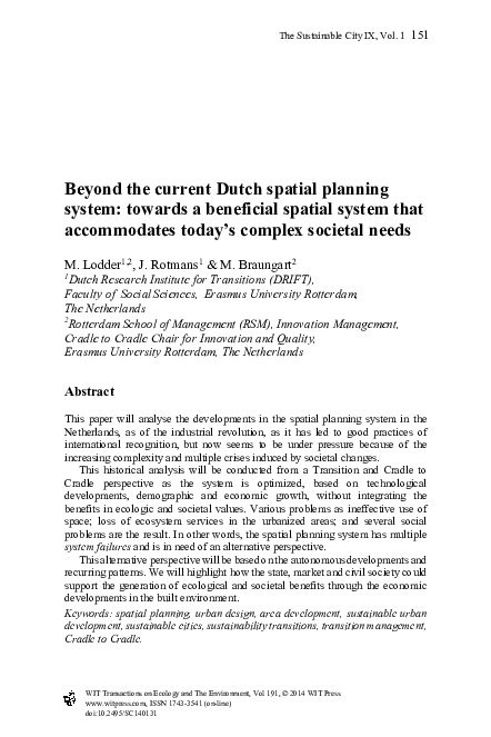 (PDF) Beyond the current Dutch spatial planning system: towards a ...