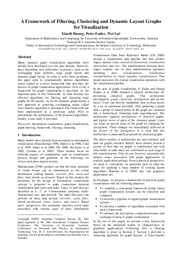 Pdf A Framework Of Filtering Clustering And Dynamic Layout Graphs