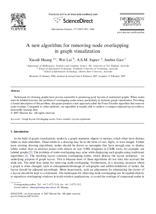 (PDF) A new algorithm for removing node overlapping in graph visualization