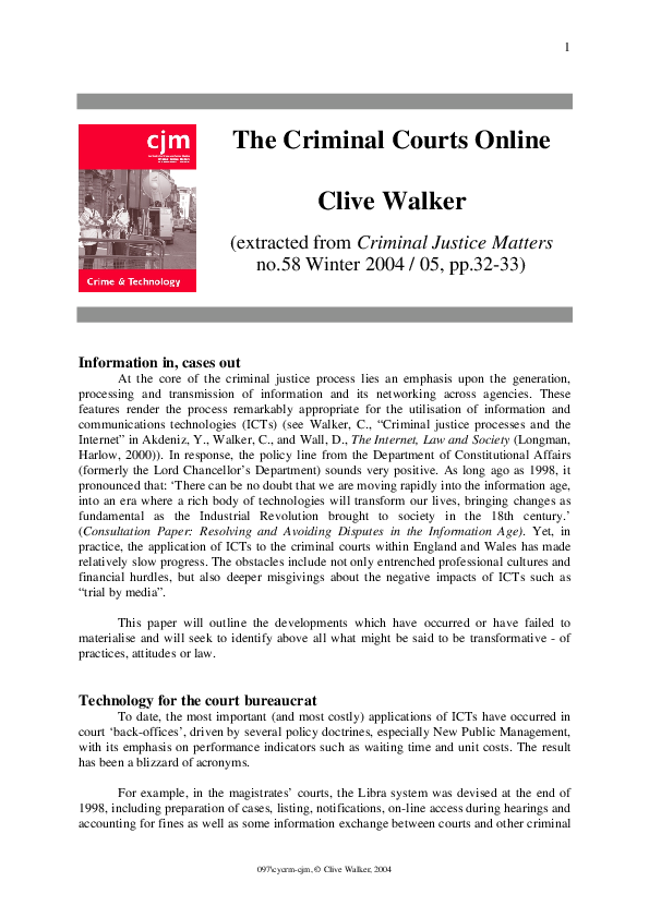 (PDF) The Criminal Courts Online