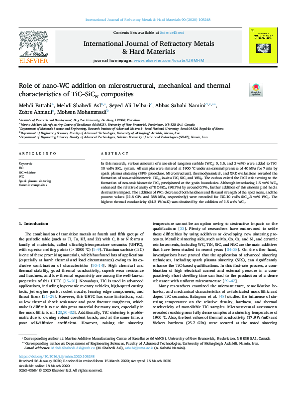 (PDF) Role of nano-WC addition on microstructural, mechanical and ...