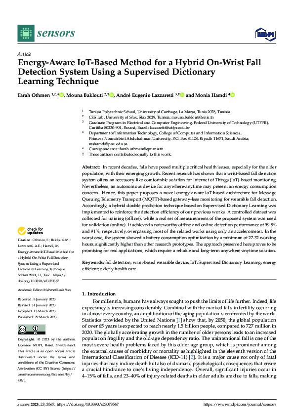 Pdf Energy Aware Iot Based Method For A Hybrid On Wrist Fall