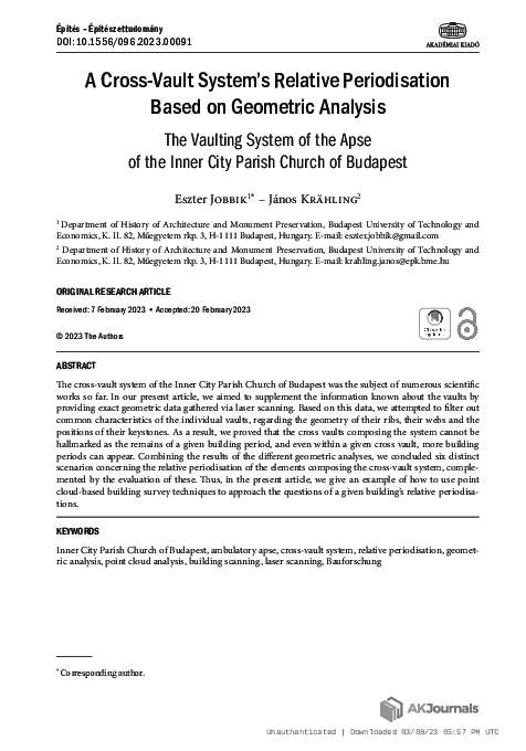 (PDF) A Cross-Vault System’s Relative Periodisation Based on Geometric ...