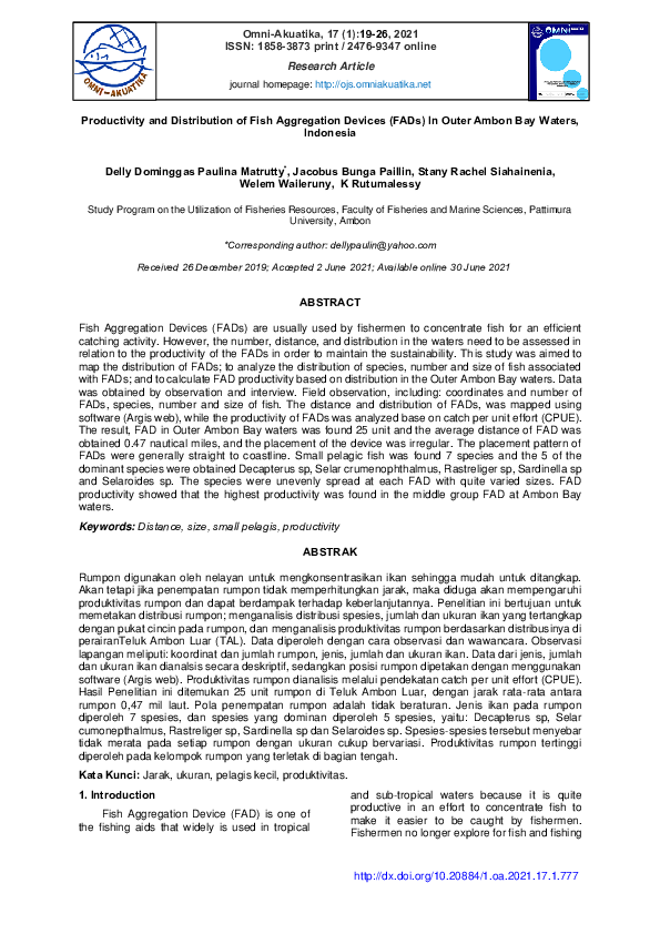 (PDF) Productivity and Distribution of Fish Aggregation Devices (FADs ...
