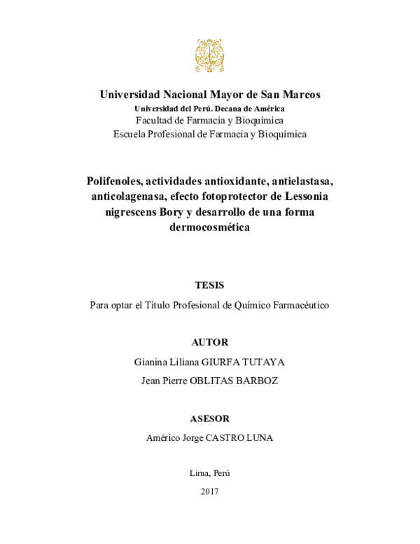 (PDF) Polifenoles, actividades antioxidante, antielastasa ...