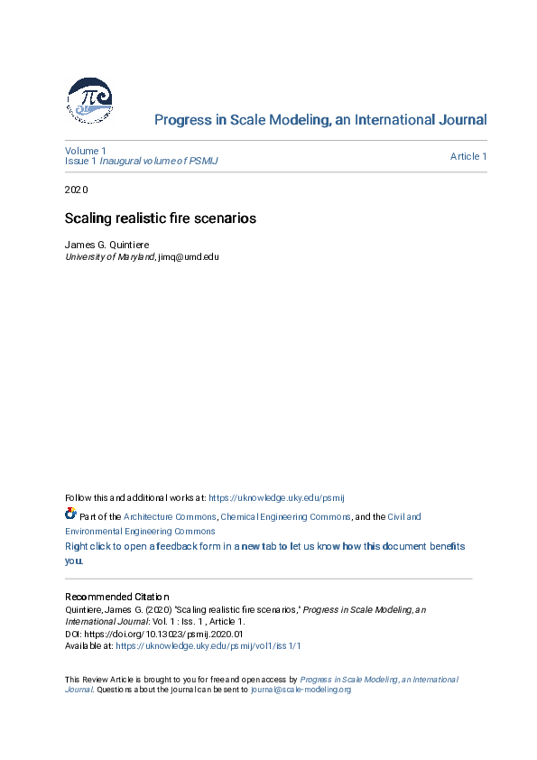 (PDF) Scaling realistic fire scenarios