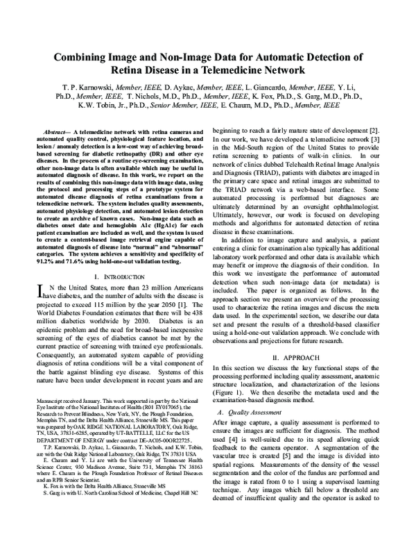 (PDF) Combining image and non-image data for automatic detection of retina disease in a ...