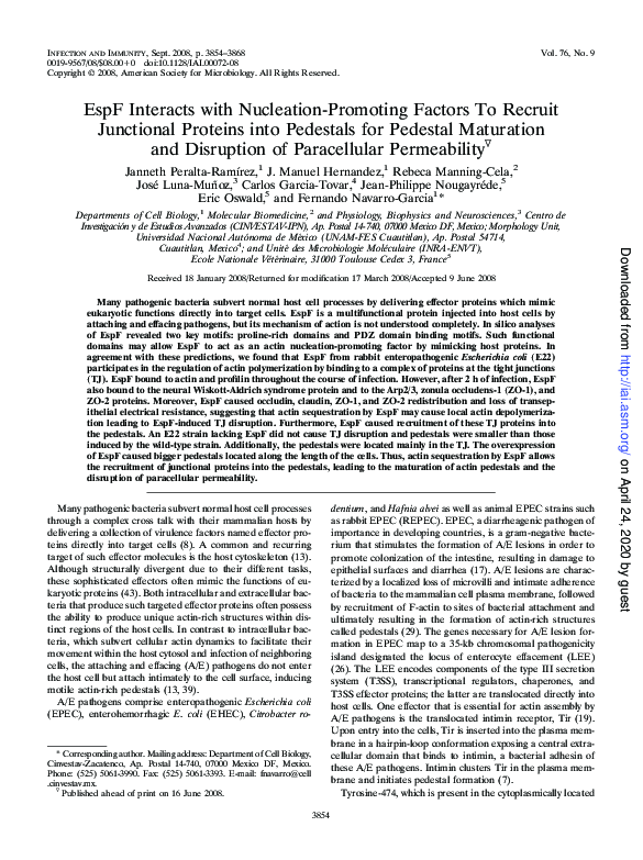 (PDF) EspF Interacts with Nucleation-Promoting Factors To Recruit ...