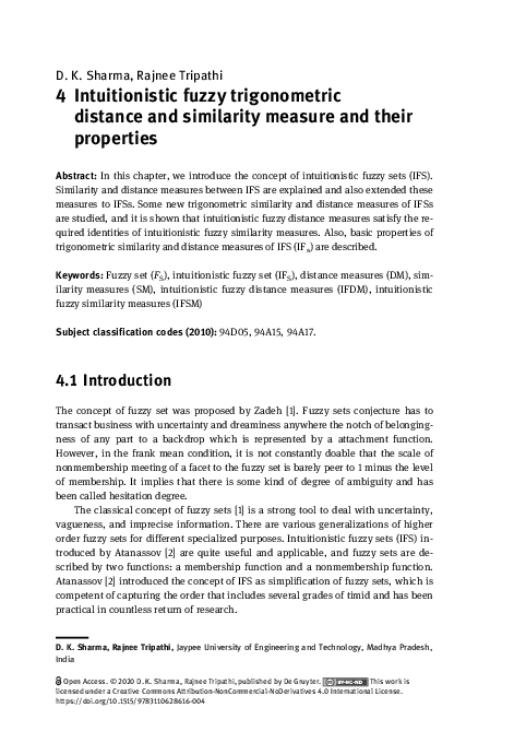 (PDF) 4 Intuitionistic fuzzy trigonometric distance and similarity measure and their properties ...