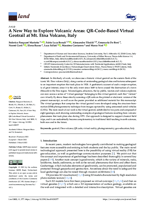 (PDF) A New Way to Explore Volcanic Areas: QR-Code-Based Virtual ...