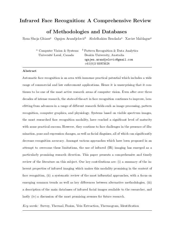 (PDF) Infrared face recognition: A comprehensive review of ...