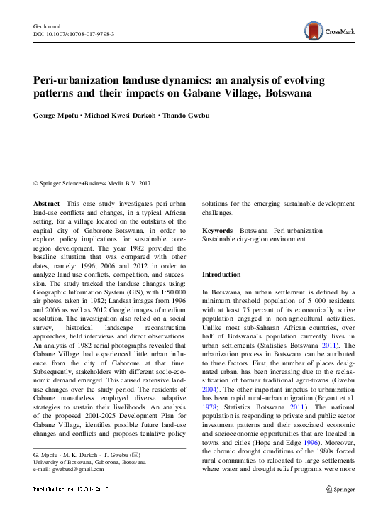 (PDF) Peri-urbanization landuse dynamics: an analysis of evolving ...