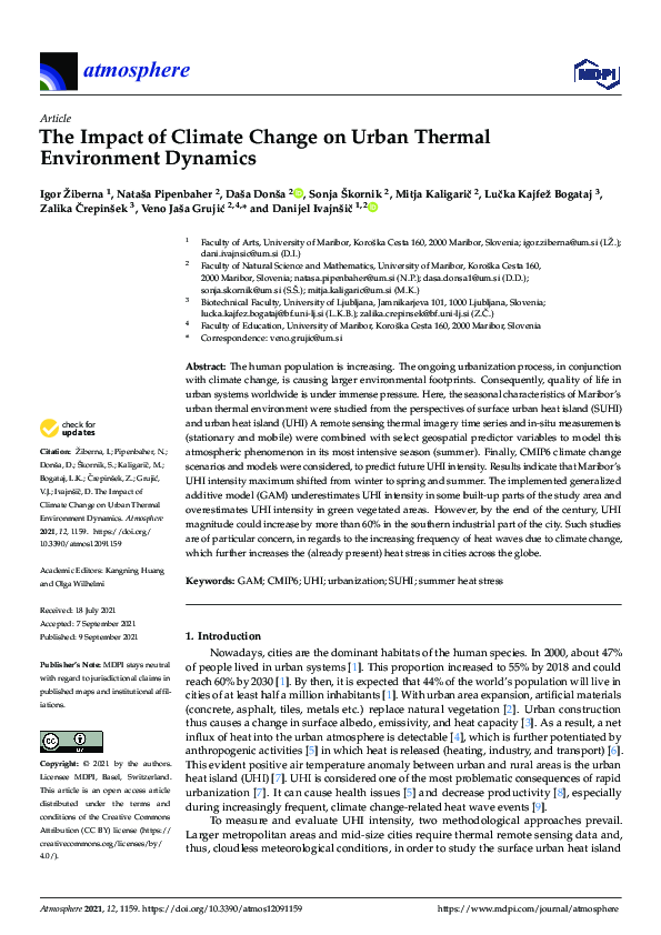 (PDF) The Impact of Climate Change on Urban Thermal Environment Dynamics