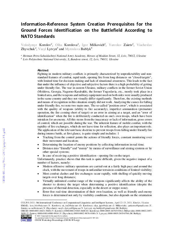 (PDF) Information-Reference System Creation Prerequisites for the ...