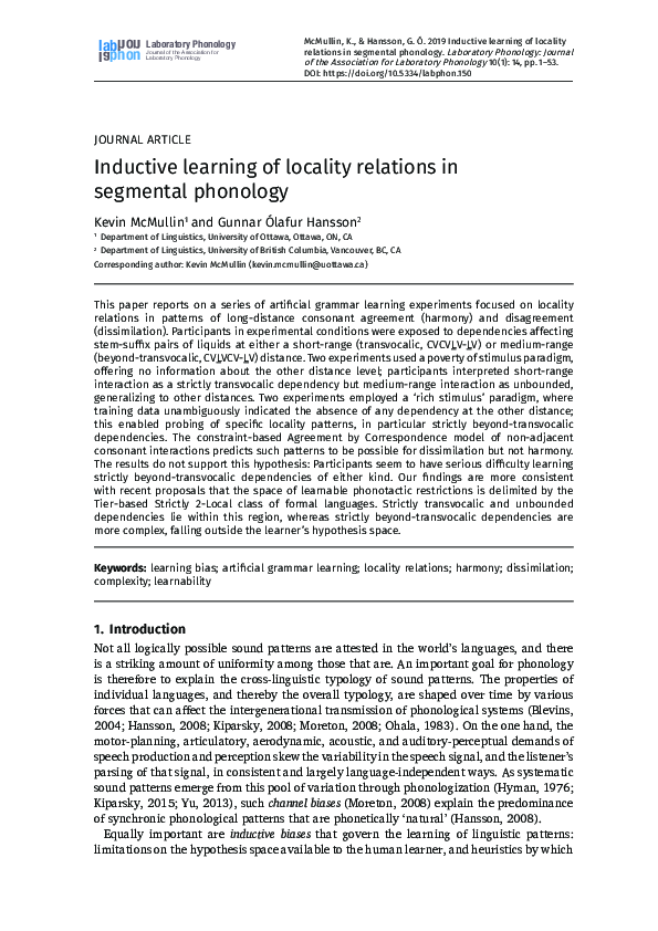 (PDF) Segmental Phonology: Consonants