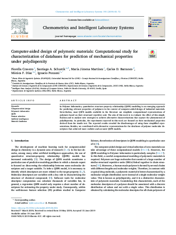 (PDF) Computer-aided design of polymeric materials: Computational study for characterization of ...