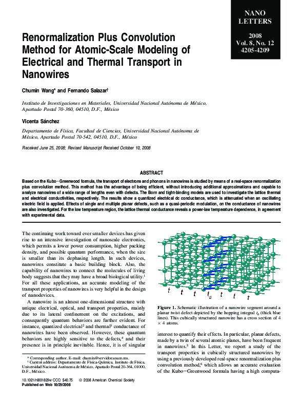 (PDF) Renormalization Plus Convolution Method for Atomic-Scale Modeling of Electrical and ...