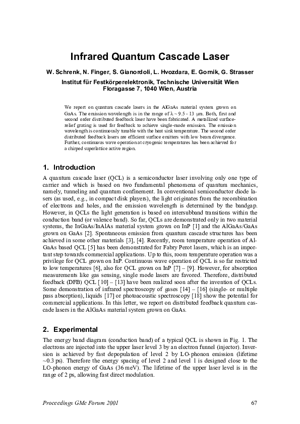 (PDF) Infrared Quantum Cascade Laser