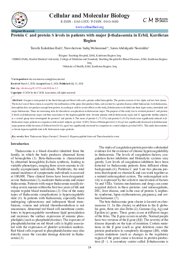 (PDF) Cellular and Molecular Biology