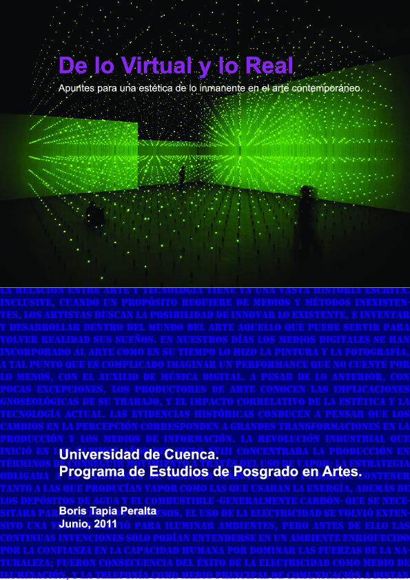 (PDF) De lo virtual y lo real: apuntes para una estética de lo ...