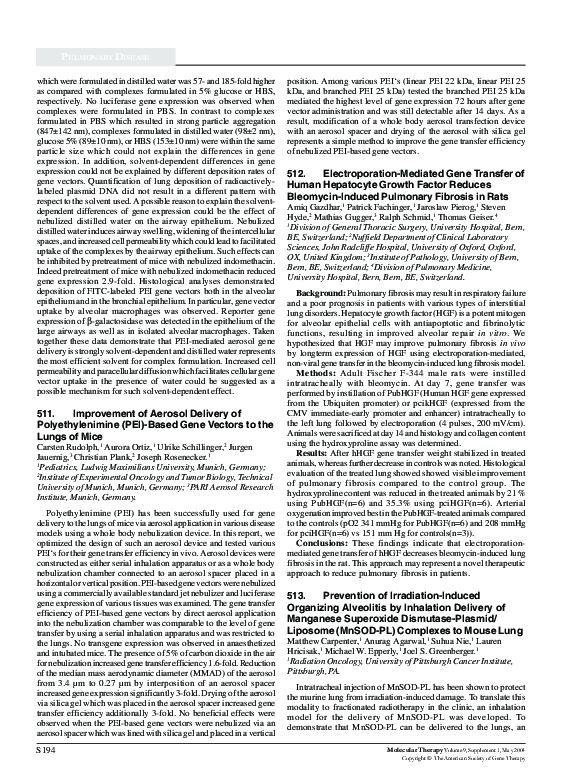 (PDF) Improvement of Aerosol Delivery of Polyethylenimine (PEI)-Based ...