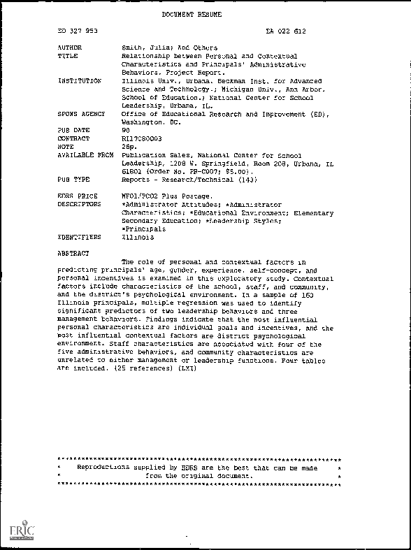 (PDF) Relationship Between Personal and Contextual Characteristics and ... (PDF) Relationship Between Personal and Contextual Characteristics and ...