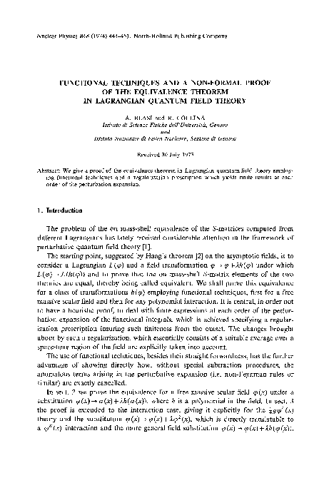 Pdf Functional Techniques And A Non Formal Proof Of The Equivalence