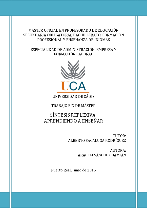 (PDF) Síntesis Reflexiva: Aprendiendo a enseñar