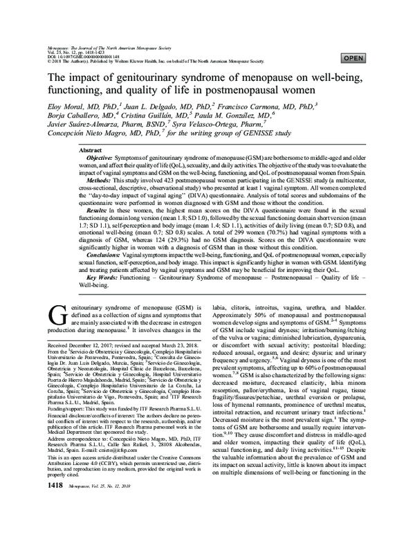 (PDF) Characteristics of post-menopausal women with genitourinary syndrome of menopause ...