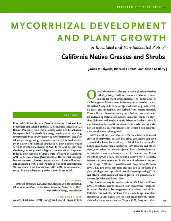 (PDF) Mycorrhizal Development and Plant Growth in Inoculated and Non ...