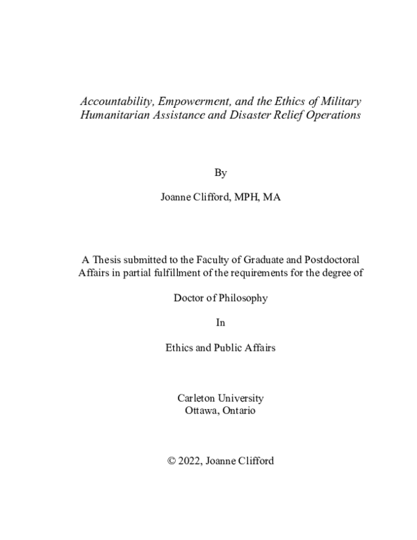 (PDF) Accountability, Empowerment, and the Ethics of Military ...