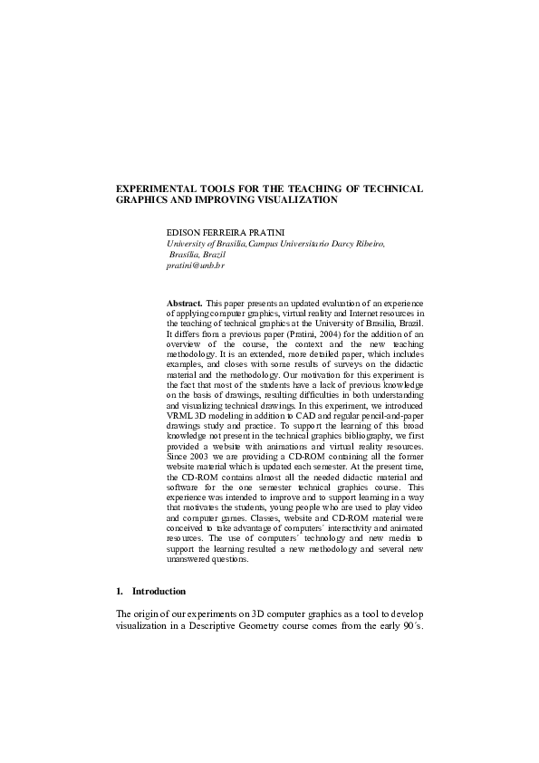 (PDF) Experimental Tools for the Teaching of Technical Graphics and ...