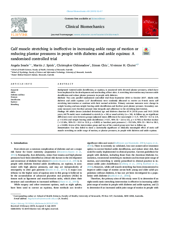 (PDF) Calf muscle stretching is ineffective in increasing ankle range ...