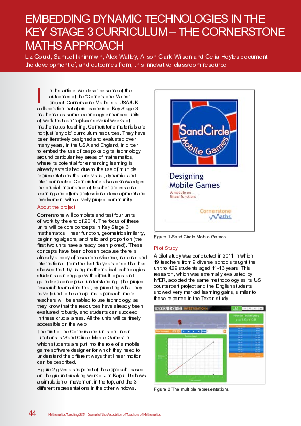 Pdf Embedding Dynamic Technologies In The Key Stage 3 Curriculum