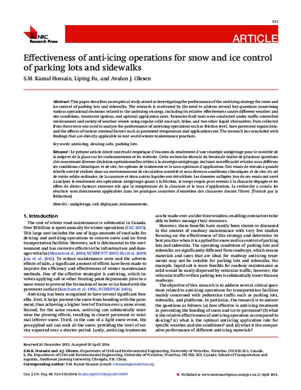 (PDF) Effectiveness of anti-icing operations for snow and ice control ...